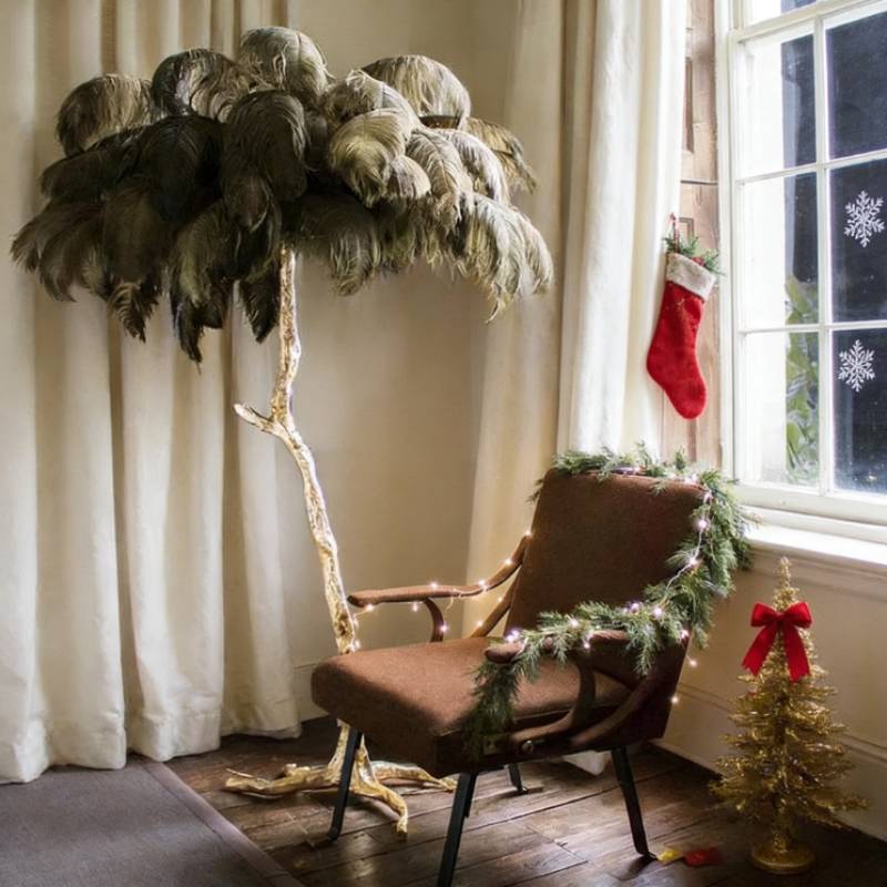 Feather lamps: Home art with soft light and shadow and natural texture ...