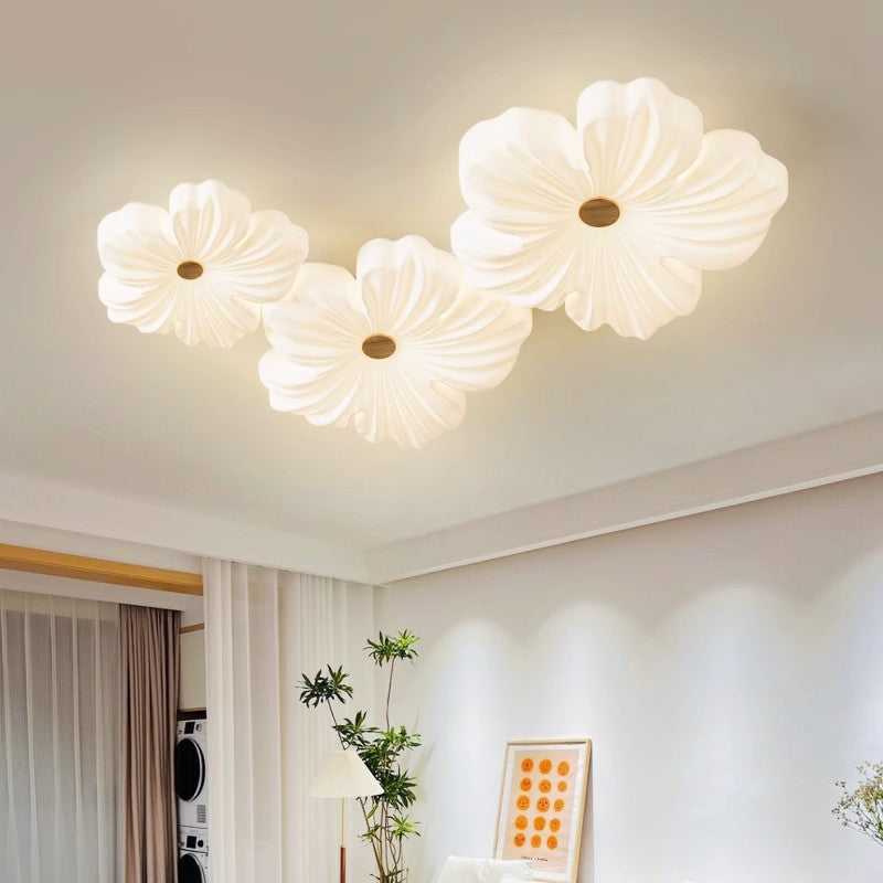 Creating a Cozy Ambiance: Cream Flower Ceiling Lamp – Dekoorlight