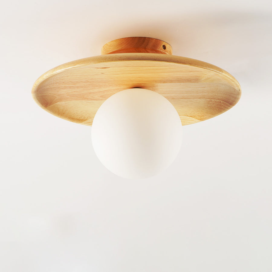 Vintage Flat Wooden Ceiling Light – Dekoorlight