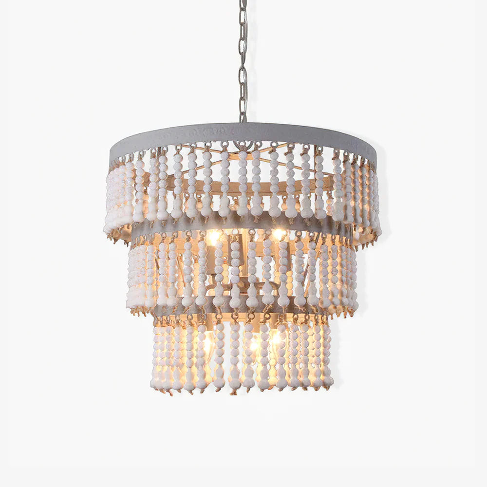 Wooden Beads 3 Layer Chandelier – Dekoorlight